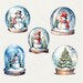 Christmas Snow Globe Clipart: Santa, Winter Scenes (20 PNG) - Etsy