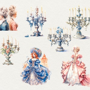 Watercolor Rococo Clipart, Rococo Bundle Clipart, 60 PNG Rococo Period ...