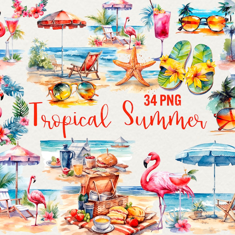 Tropical Vacation Menu - Etsy UK