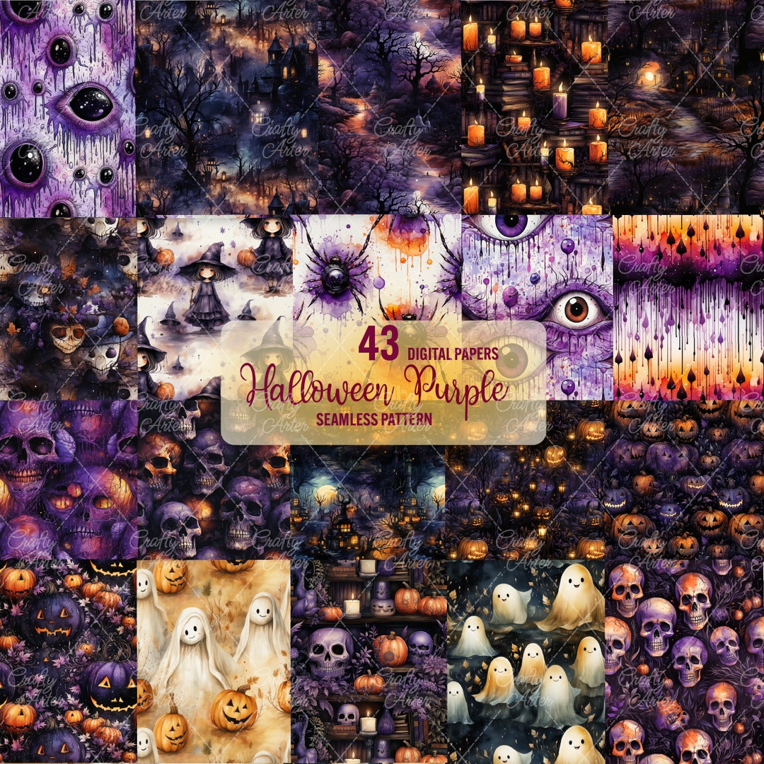 Seamless Halloween Digital Paper, 43 Seamless Texture Digital Seamless ...