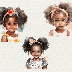 Watercolor Afro Girl Clipart, 22 PNG, Commercial Use - Etsy