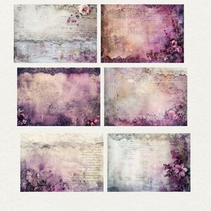 Purple Lace Digital Paper, 24 Junk Journal Printable Pages, Manuscript ...
