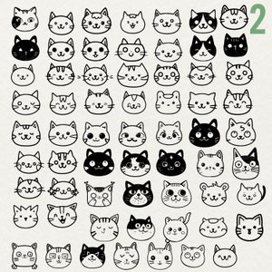 Cat Faces Clipart: Emotions SVG PNG Vector Files (commercial Use) - Etsy