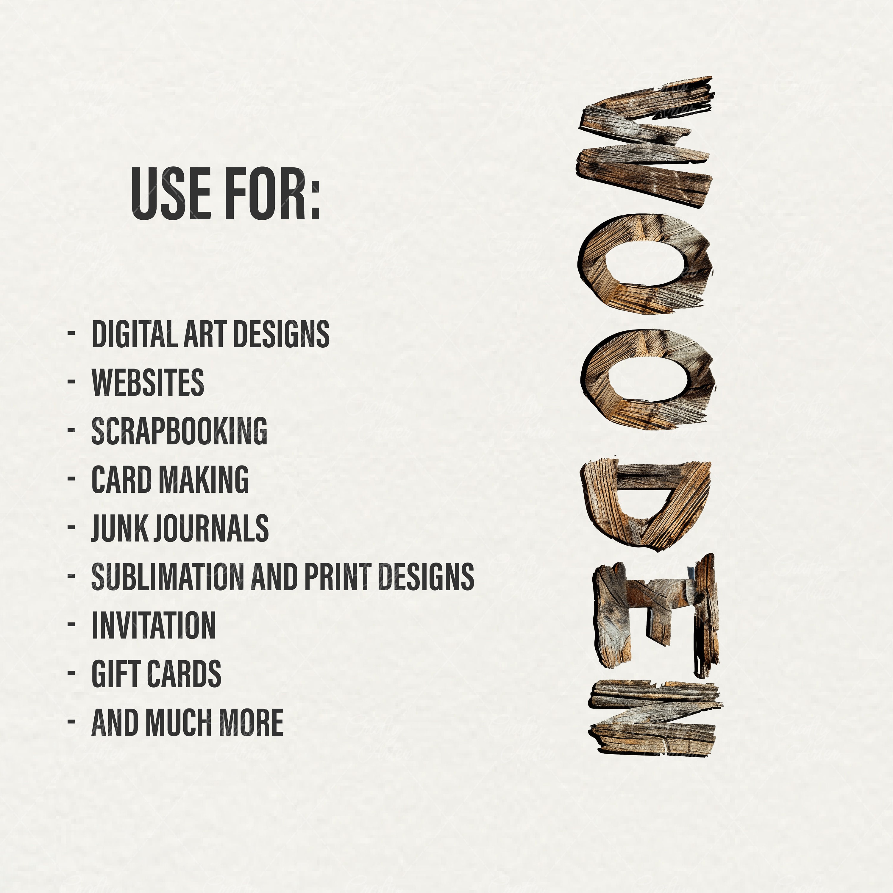 Rustic Wooden Alphabet Clipart: 26 PNG Wood Letters (digital Download ...