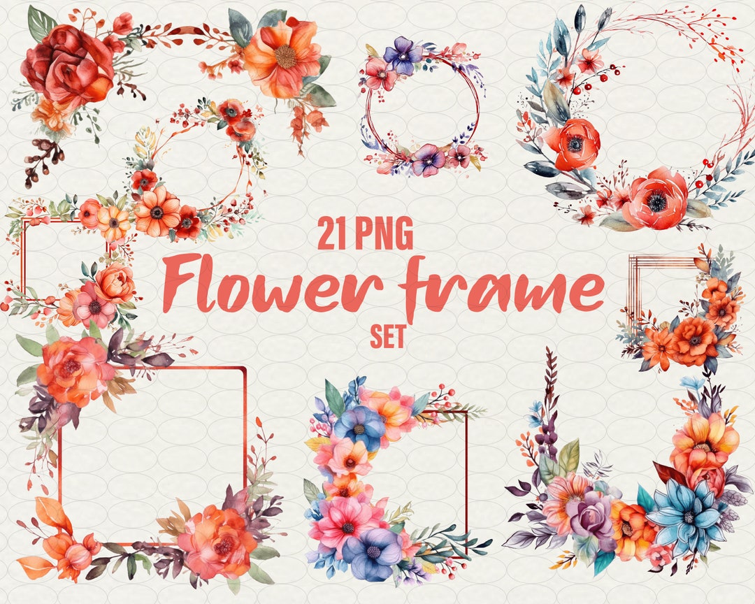 Boho Flowers Clipart, Summer Flowers Boho Watercolor, Wedding Boho ...