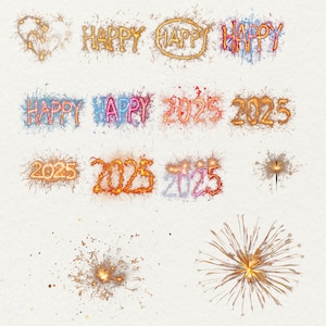 New Year Overlays, 30 Png Happy New Year, Photo Overlays 2025 ...
