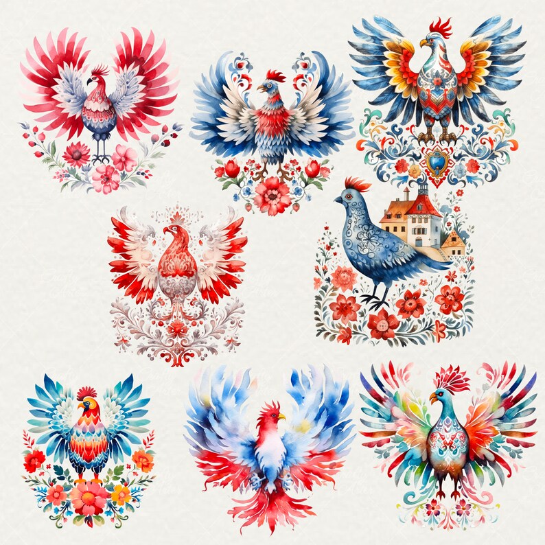 Watercolor Poland Clipart: Traditional Polish Designs (56 PNG) - Etsy