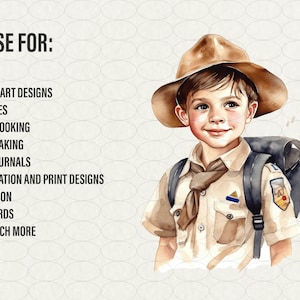 Watercolor Boy Scout Clipart, Camping Clipart, Summer Clipart, Outdoor ...
