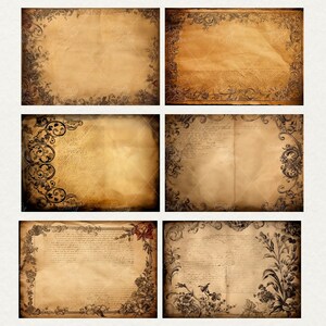 Printable Digital Old Papers Clipart, 22 Vintage Pages, Paper for Print ...
