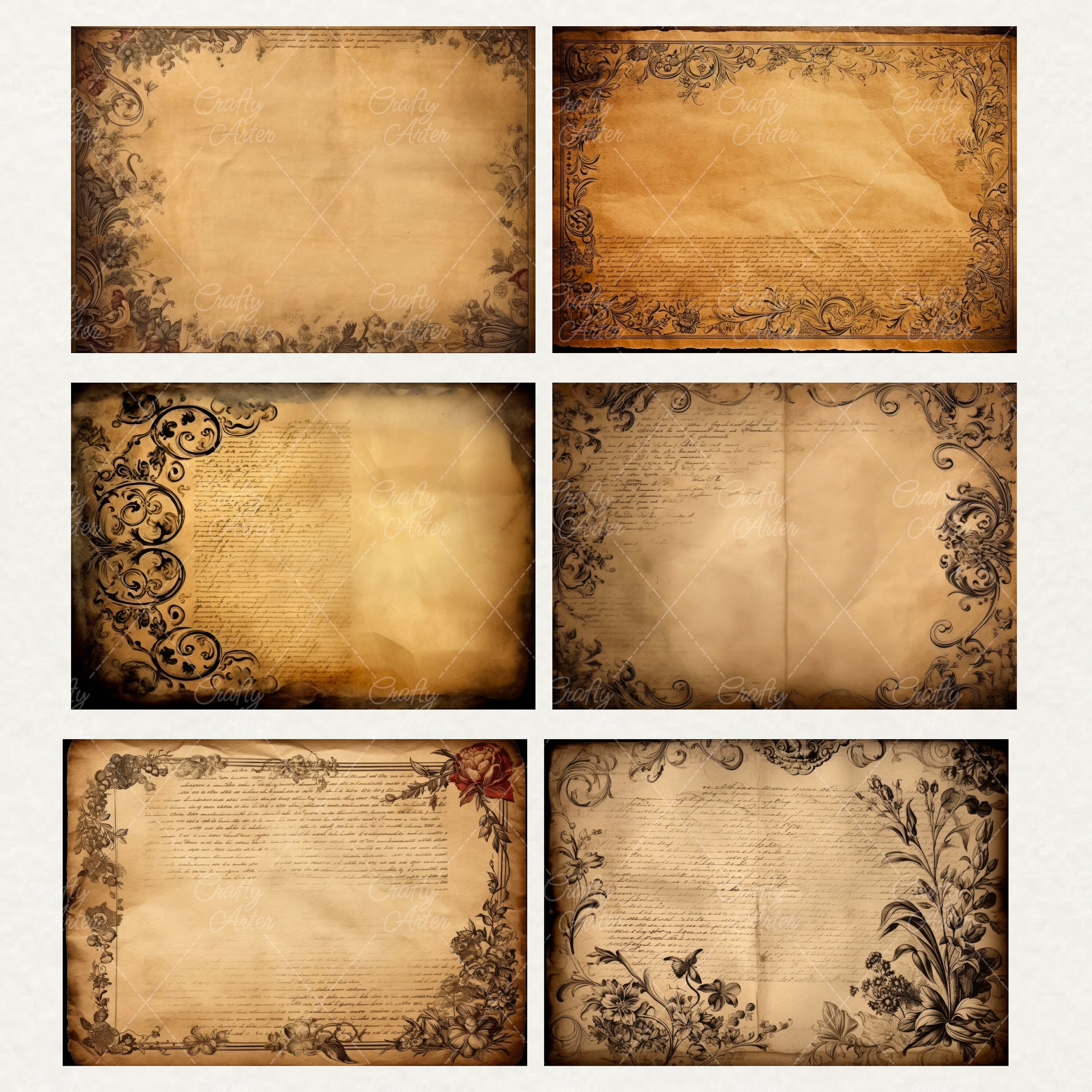 Vintage Paper Ephemera: 22 Antique Scrapbook Pages (digital Download ...