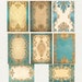 Blue Damask Digital Paper, 32 Printable Cards, Damask Pages, Blue ...