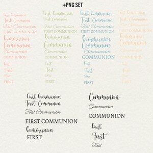 Pink First Communion Clipart Bundle: 62 PNG Watercolor Illustrations ...