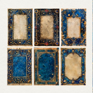 Celestial Digital Paper, 24 Printable Pages, Vintage Ephemera Scrapbook ...