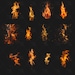 Fire Overlays Clipart: 44 Flame Effects, Transparent PNG (digital ...