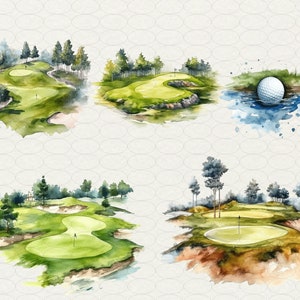 Watercolor Golf Clipart: Summer Golf Player Illustrations (47 PNG) - Etsy