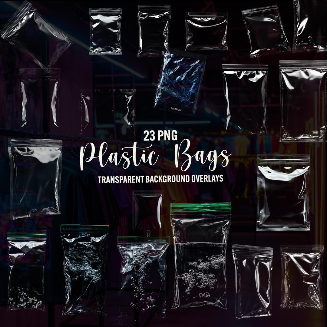 Plastic Bag Overlays: 23 Transparent PNG Files (digital Download) - Etsy