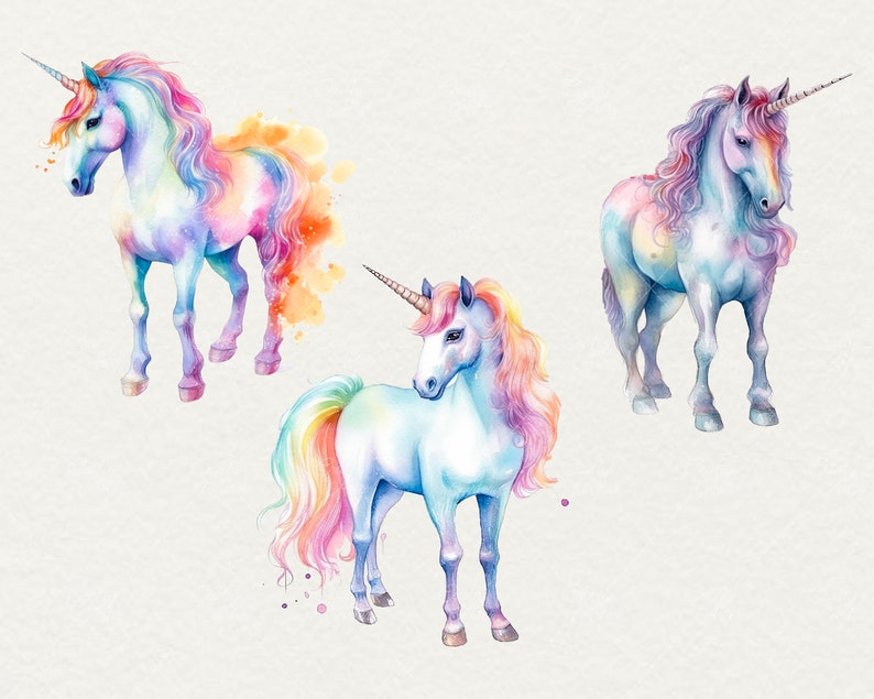 Cute Unicorn Clipart Pastel Unicorn Сlip Art Fantasy - Etsy