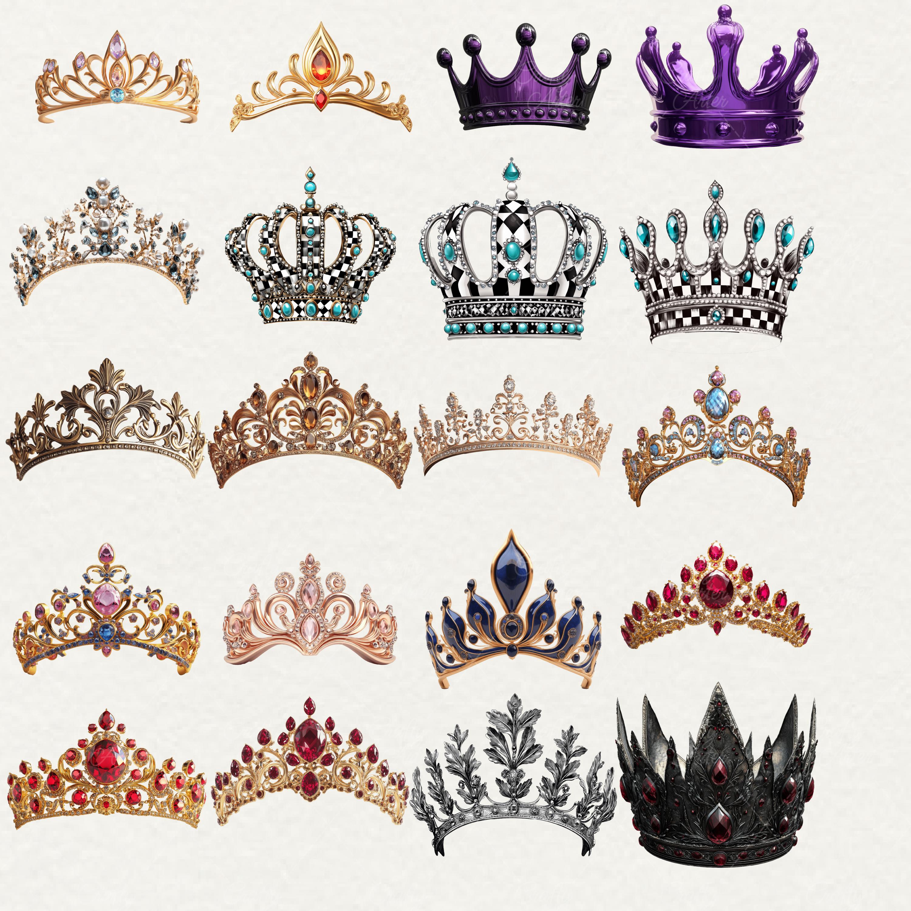 Royal Crowns Clipart: 33 PNG Tiara Overlays (digital Download) - Etsy