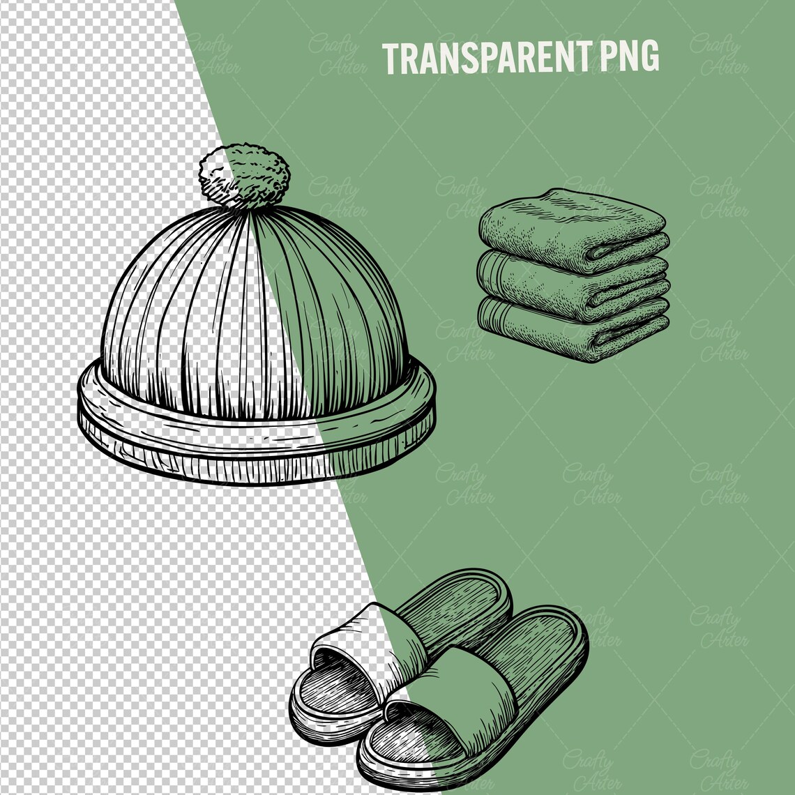 Sauna Clipart Set: Vintage Spa Illustrations (PNG, SVG) - Etsy