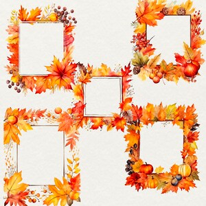 Autumn Frames Clipart, 25 Png Watercolor Flowers Frame Clipart, Floral ...