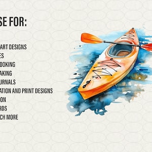 Watercolor Kayaking Clipart: Outdoor Camp & Bonfire (35 PNG) - Etsy
