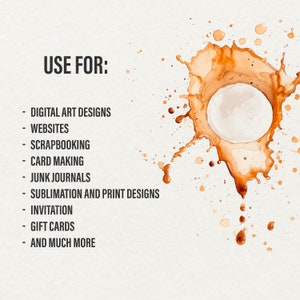 Watercolor Coffee Stains Clipart, 47 Png Coffee Overlays, Espresso Ring ...