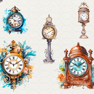 Vintage Clocks Clipart, Antique Clock Clipart 24 PNG, Vintage Aesthetic ...