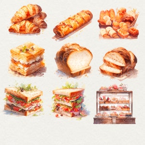 Kawaii Bakery Shop Clipart, Bakery Spring Clipart Graphics 59 PNG Bread ...