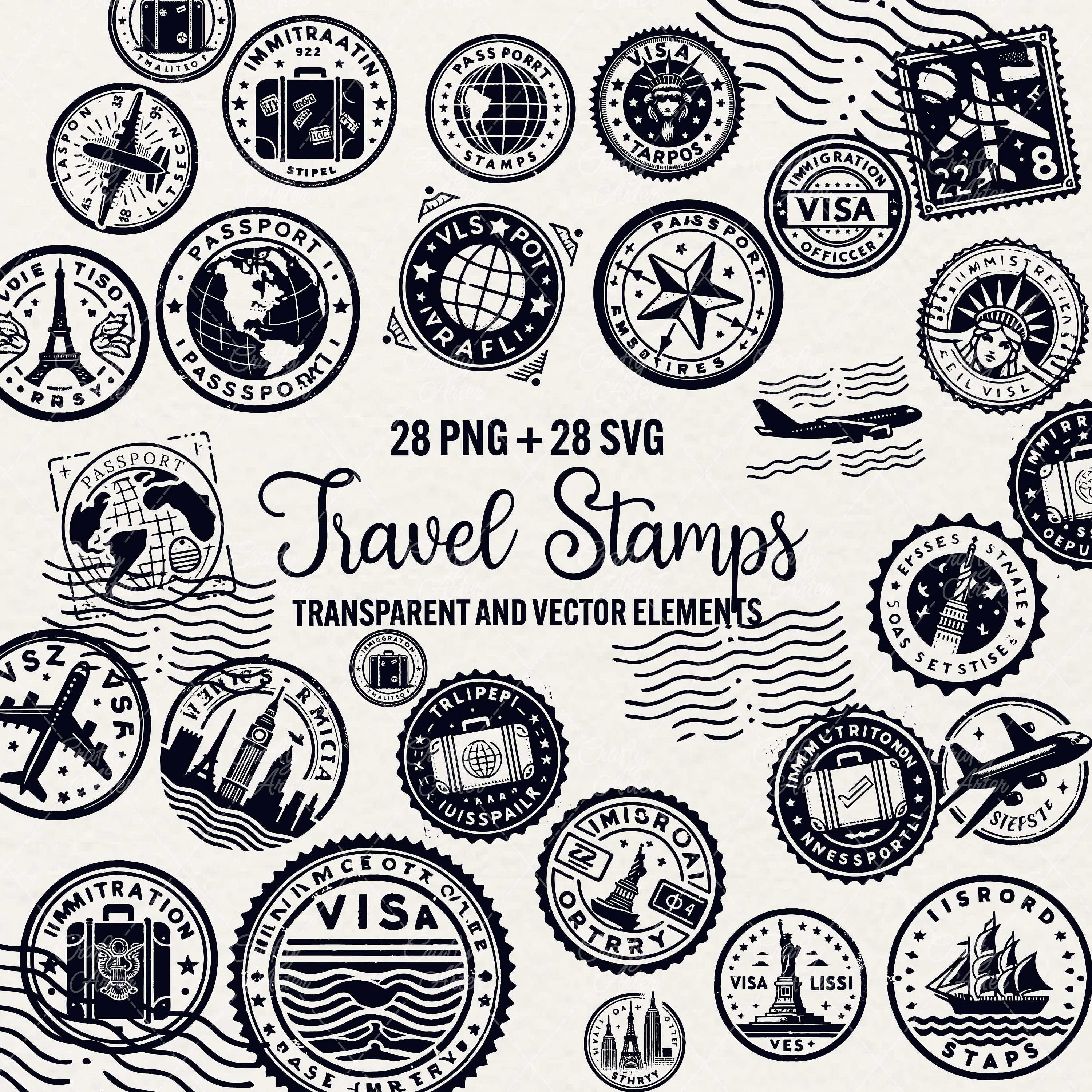 Passport Stamps Clipart