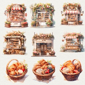 Kawaii Bakery Shop Clipart, Bakery Spring Clipart Graphics 59 PNG Bread ...