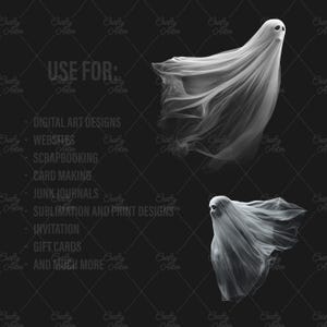 Creepy Tulle Ghost Clipart: Halloween Photo Overlays (PNG Digital ...