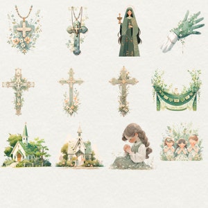 First Communion Green Pastel Clipart, 54 PNG Green 1st Communion Clip ...