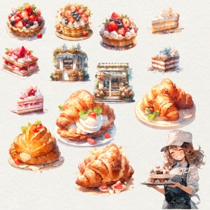 Kawaii Bakery Shop Clipart, Bakery Spring Clipart Graphics 59 PNG Bread ...