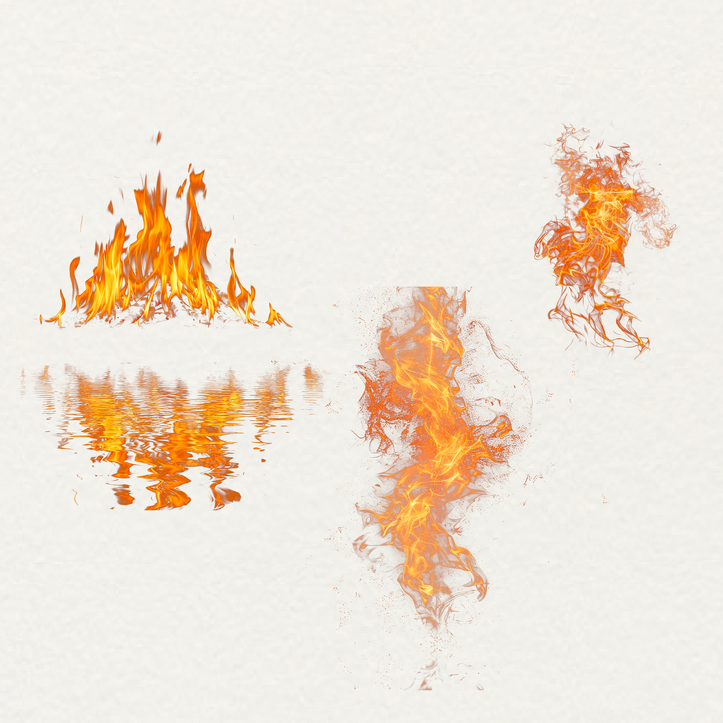 Fire Overlays Clipart: 44 Flame Effects, Transparent PNG (digital ...