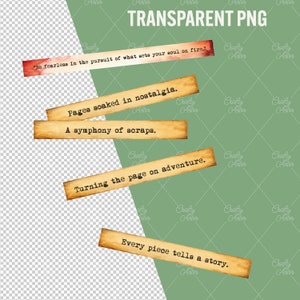 Quotes for Junk Journal, 82 Png Files and A4 Printable Sheets, Digital ...