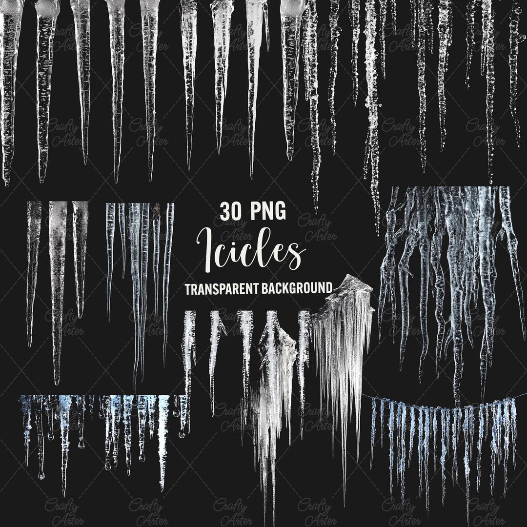 Icicles Clipart Overlays: Winter Frozen PNG (digital Download) - Etsy