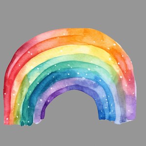 Rainbow Clipart, Watercolor Rainbow Clip Art, Rainbows 18 PNG, Bright ...