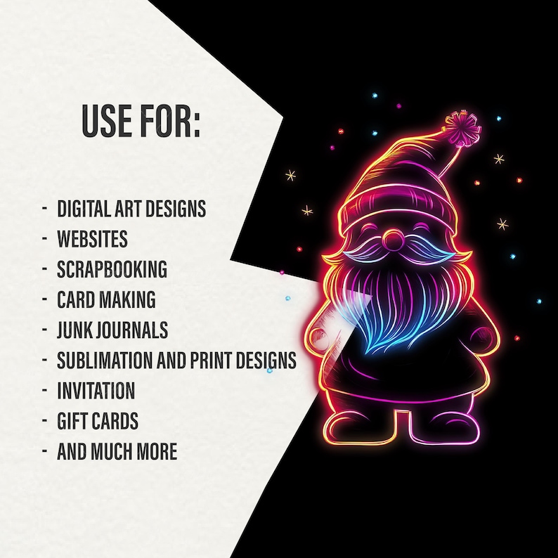 Neon Christmas Clipart Set: 23 PNG Holiday Illustrations (transparent ...
