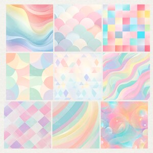 Pastel Digital Paper, 24 Pastel Printable Textures, Cotton Candy ...
