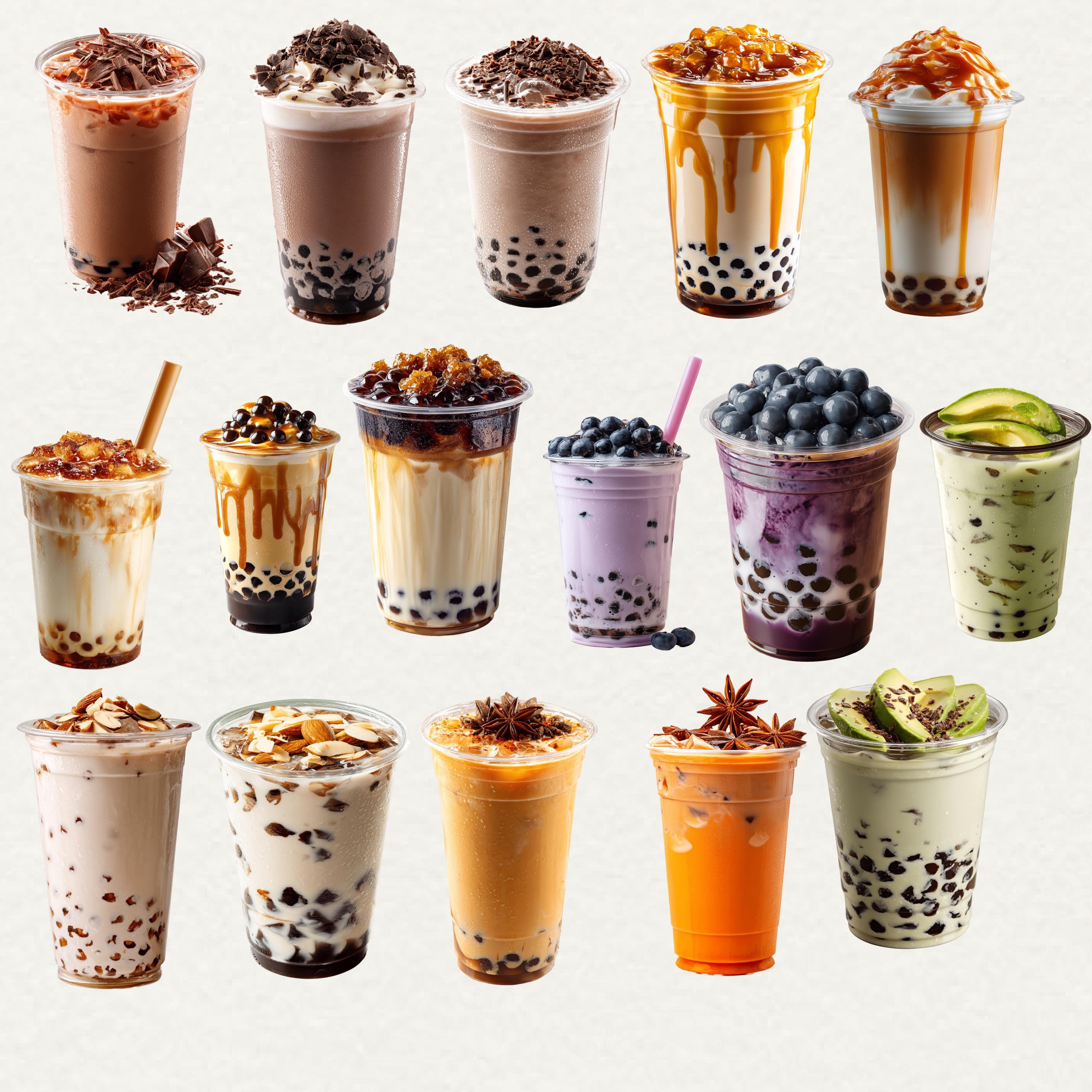 Boba Tea Clipart Bundle: 40 PNG Bubble Tea Drinks (commercial Use) - Etsy