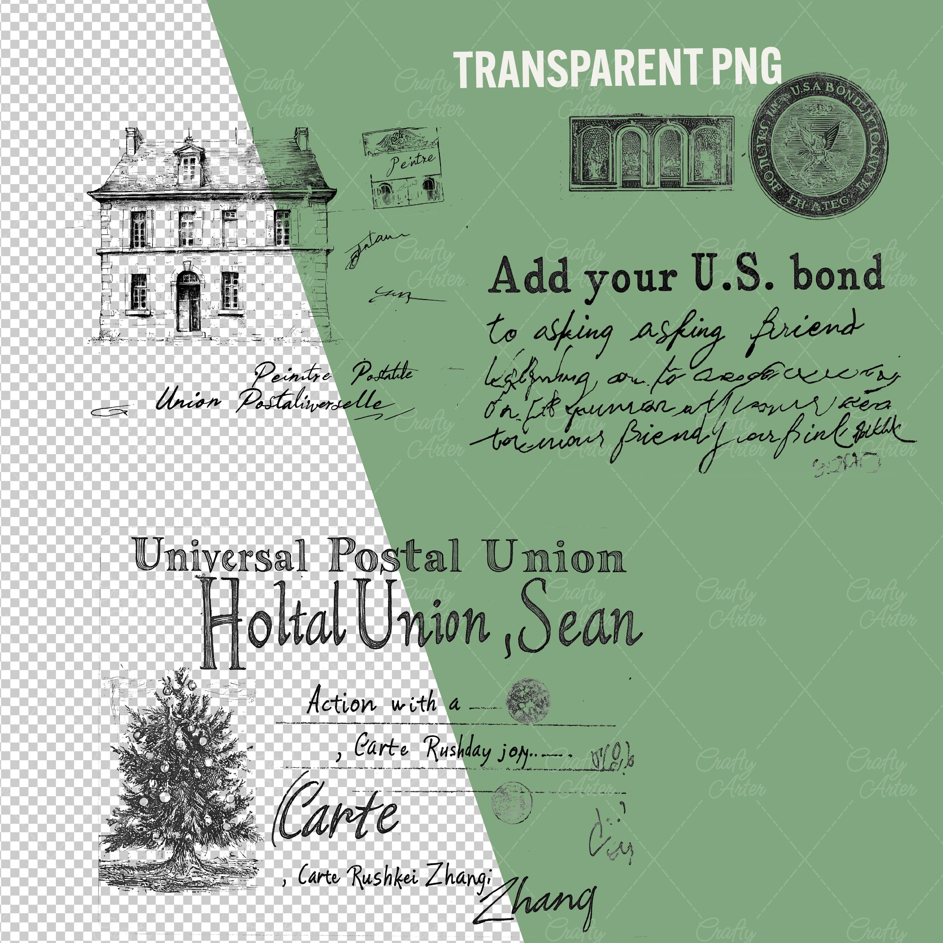 Vintage Handwriting Letter Overlays: Scrapbook Pngs (commercial Use) - Etsy