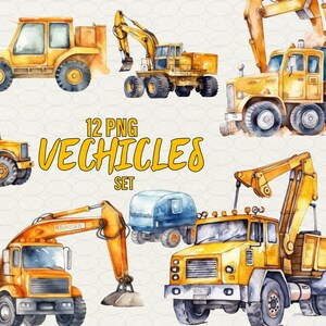 Construction Vehicles Clipart, Scrapbooking 12 Png, Kids Graphics ...