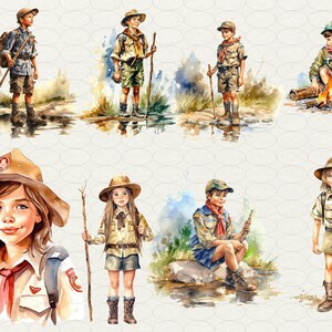 Watercolor Boy Scout Clipart, Camping Clipart, Summer Clipart, Outdoor ...