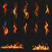 Fire Overlays Clipart: 44 Flame Effects, Transparent PNG (digital ...