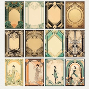 Art Deco Digital Paper Clipart, 29 Printable Digital Pages, Vintage ...