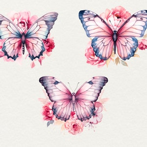Watercolor Spring Pink Butterfly Clipart, Butterflies Clip Art Pink ...