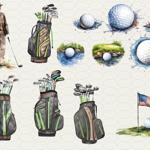 Watercolor Golf Clipart: Summer Golf Player Illustrations (47 PNG) - Etsy