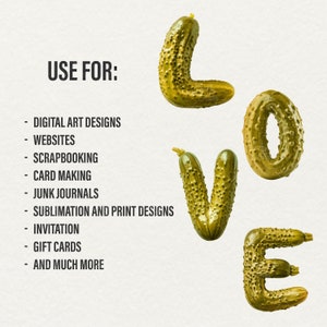 Pickles Alphabet Clipart, 36 Png Pickle Font, Pickle Letters and ...