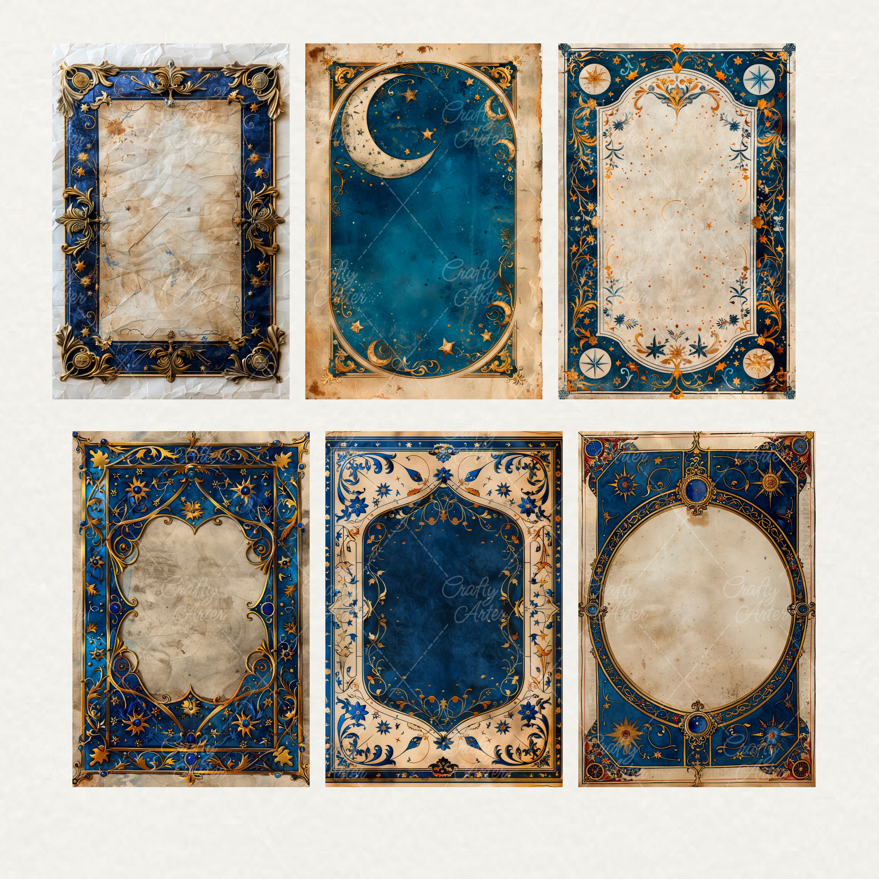Celestial Vintage Paper: Astrology Scrapbook Pages (digital Download ...