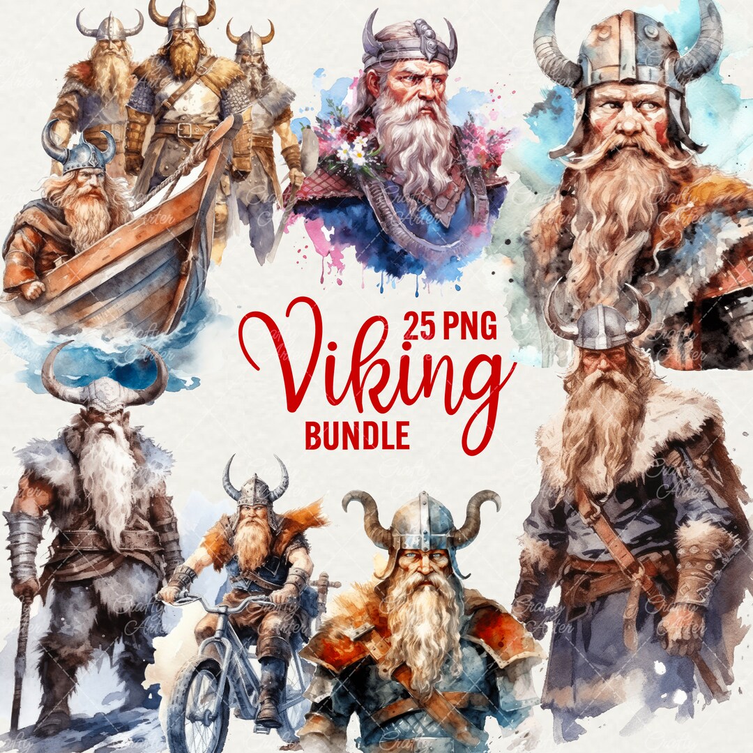 Watercolor Viking Clipart, 25 Png Nord Clipart, Scandinavian Viking ...